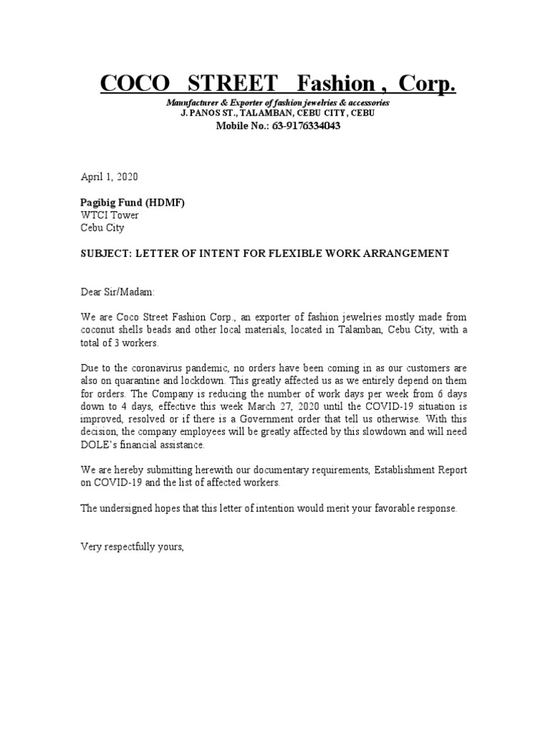 Letter To HDMF | PDF