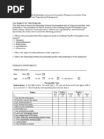 Job Performance Questionnaire | PDF