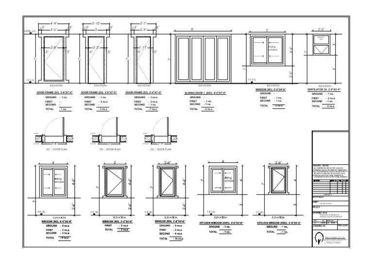 DOOR AND WINDOWS SCHEDULE DRAWINGS-Model | PDF | Components | Design