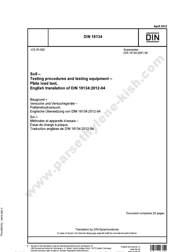 DIN-18134-2012 - Placa Lucas | PDF | Deformation (Engineering ...