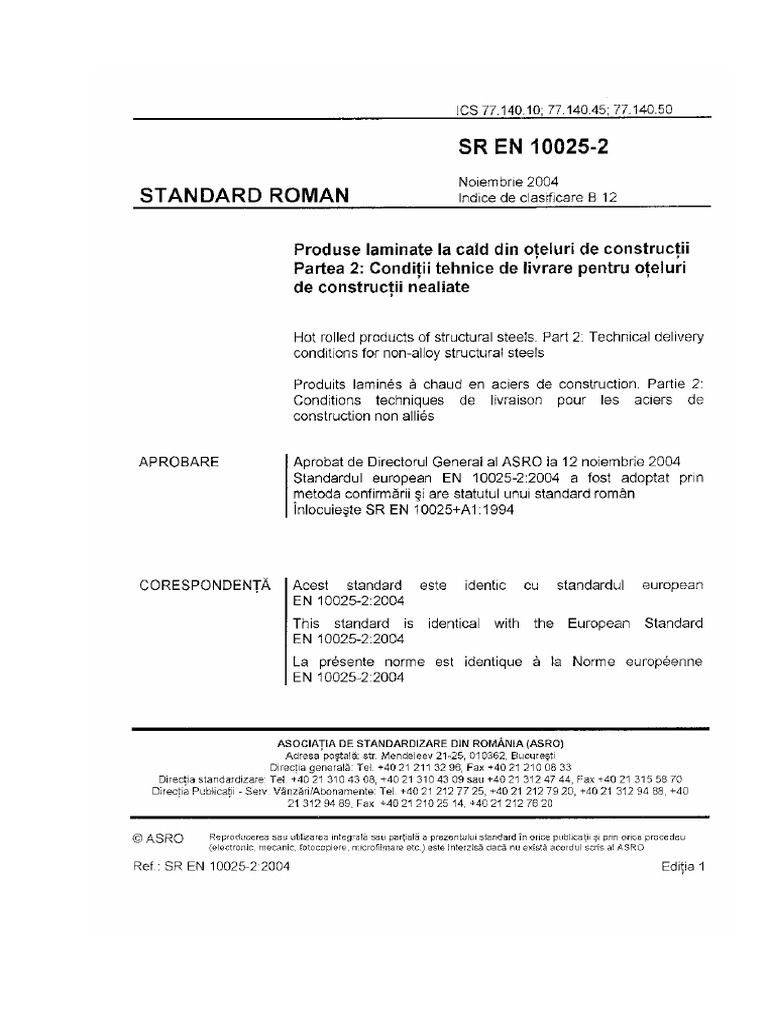 SR en 10025 - 2 | PDF