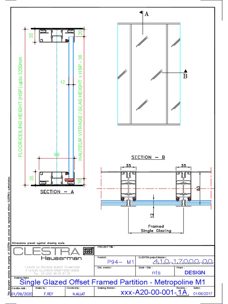 M1 - Single Offset Framed Partition | PDF