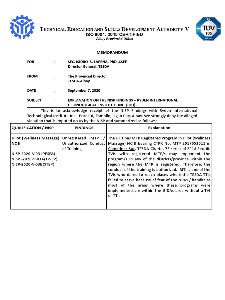 Technical Education and Skills Development Authority V | PDF