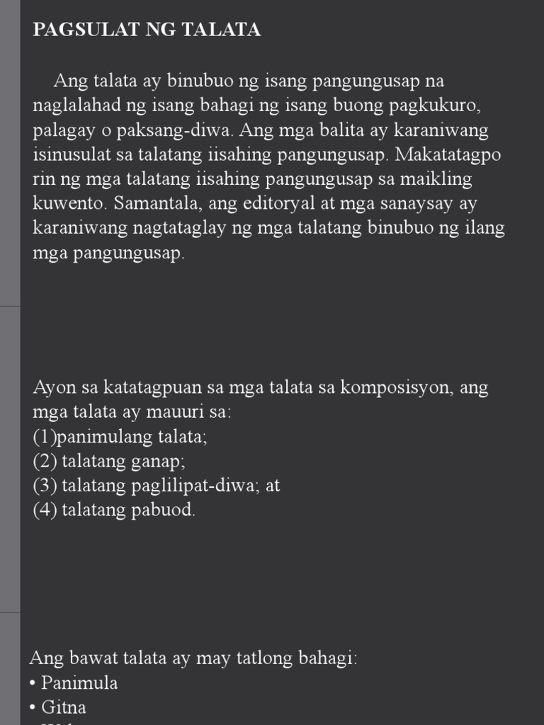 Pagsulat NG Talata | PDF