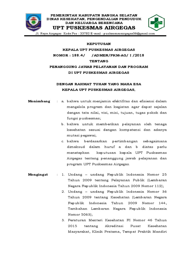 SK Program 2018 | PDF | Kesehatan Holistik