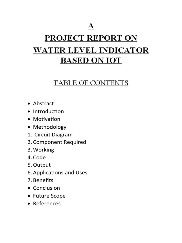 Water Level Indicator Based On IOT | PDF | Internet Of Things | Arduino