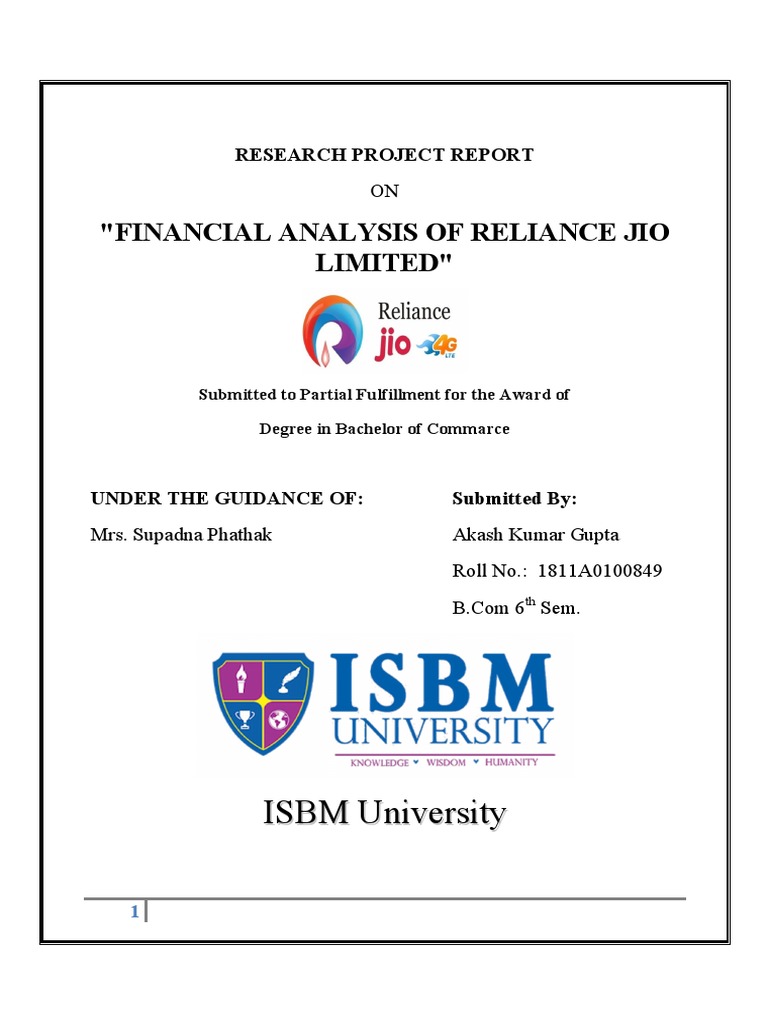 Financial Analysis of Reliance Jio | PDF | Cash Flow Statement ...