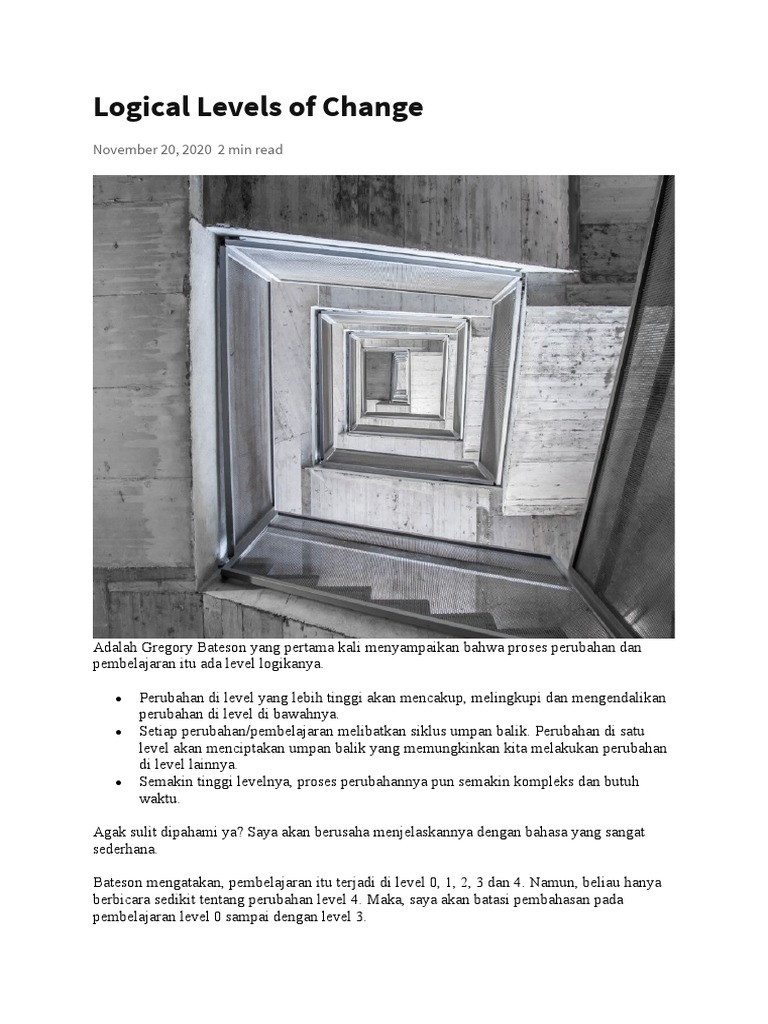 Logical Levels of Change | PDF