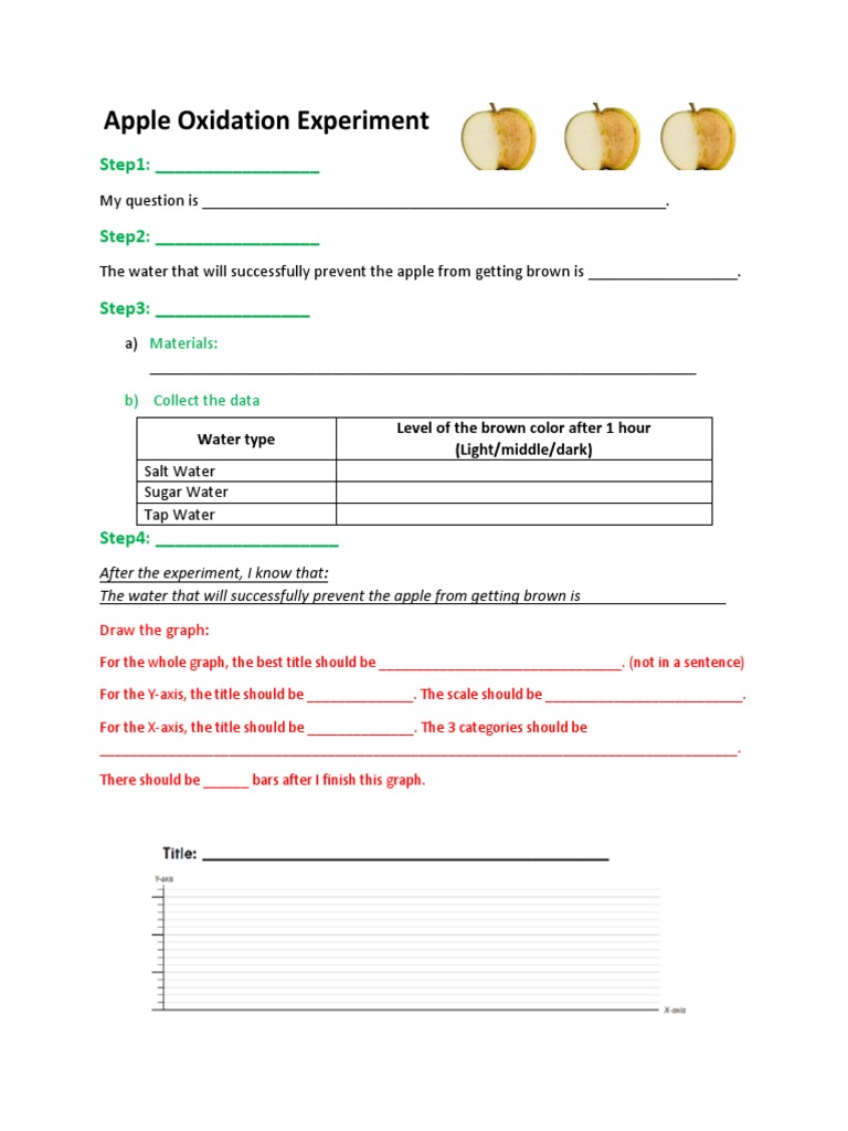 Apple Oxidation Plan Worksheet | PDF | Teaching Methods & Materials