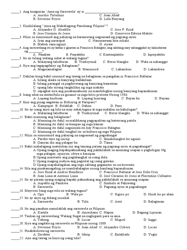Fil 8 3rd Quiz | PDF