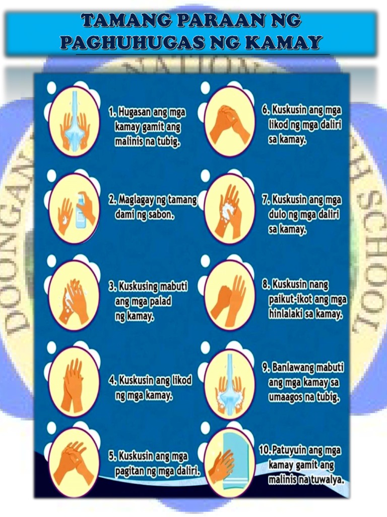 Mga Paraan NG Tamang Paghugas NG Kamay | PDF
