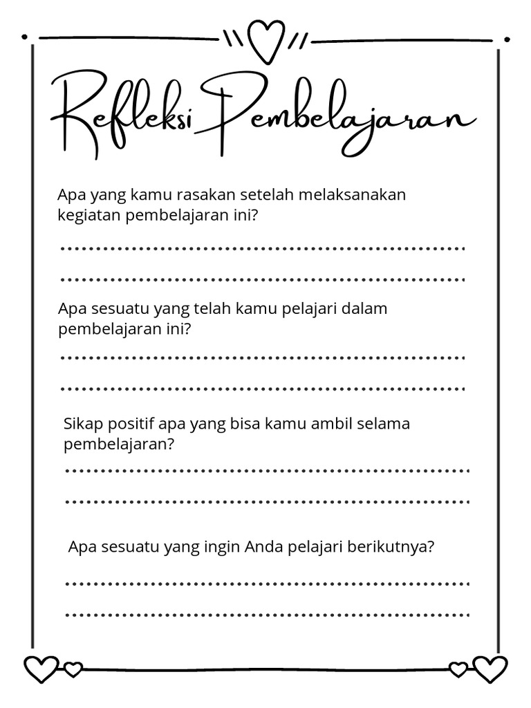 Refleksi Pembelajaran Peserta Didik PJOK | PDF