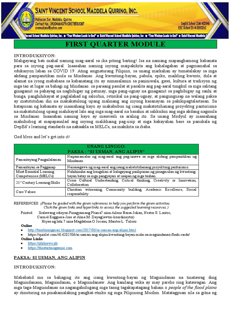 First Quarter Module | PDF