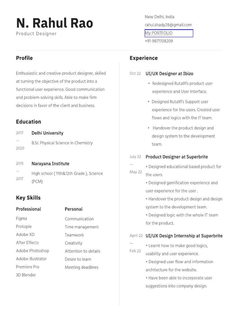 Rahul Rao's CV | PDF