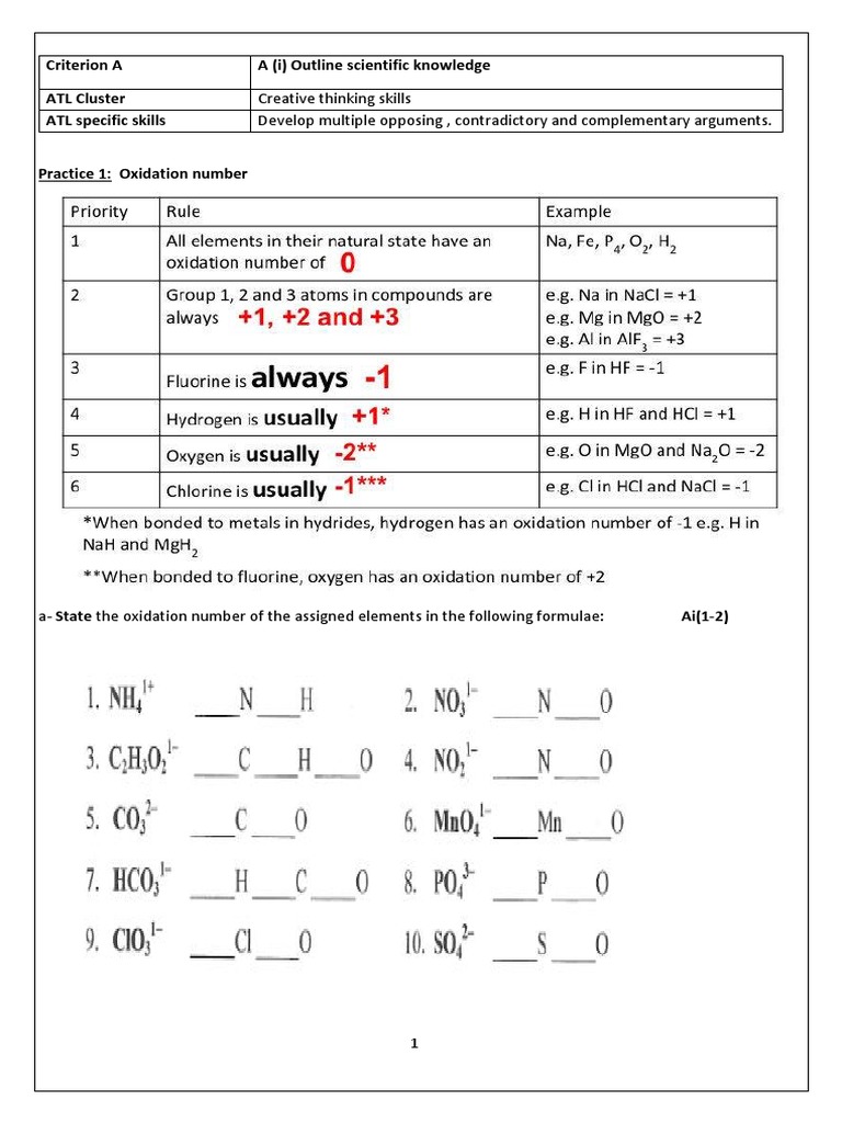Redox Reactions Booklet Key Answer | PDF | Redox | Electrolyte