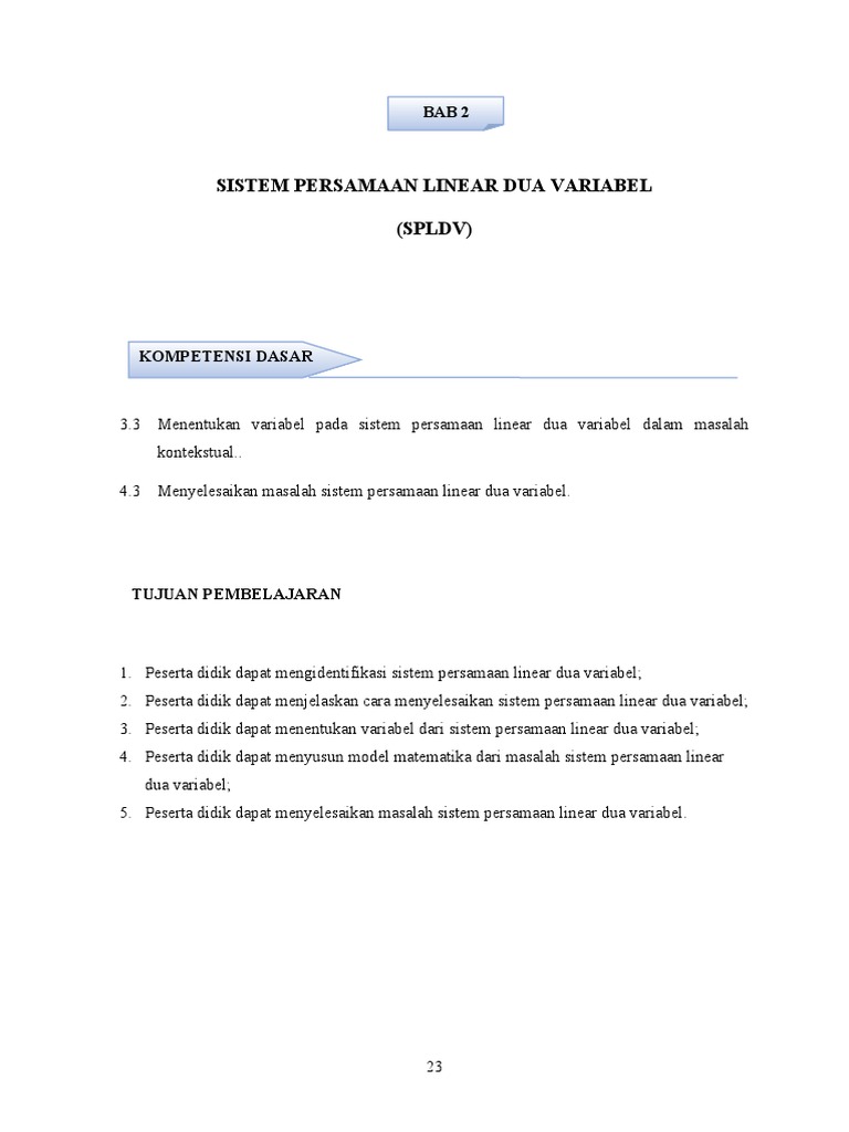 Materi 2-spldv | PDF