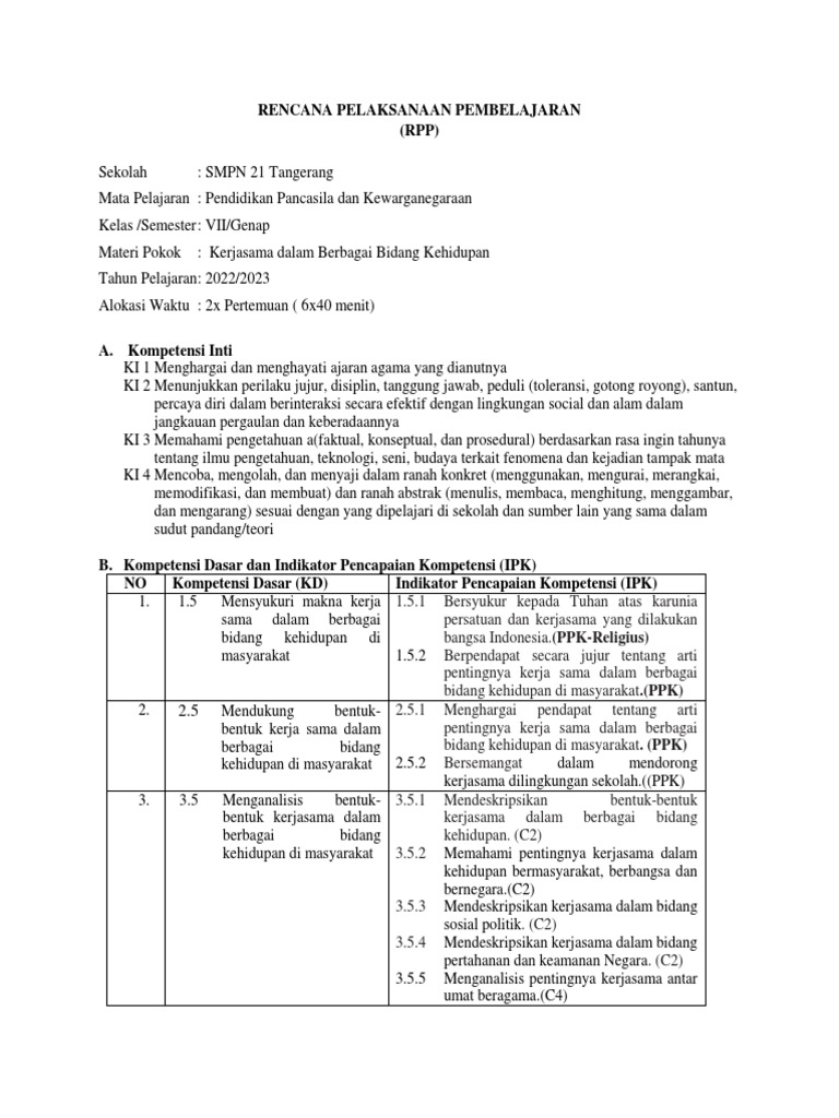 RPP 2 PPG Kendro | PDF | Karier & Perkembangan