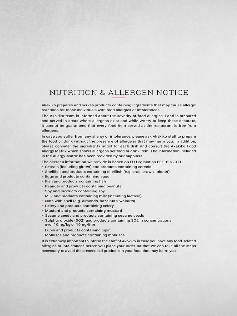 Akakiko Food Menu 2021 | PDF
