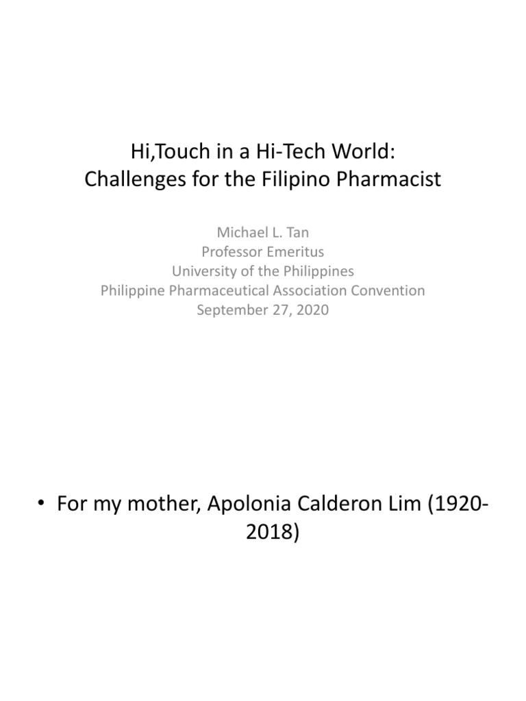 4.1 Prevail - Tan - Hi-Tech vs. Hi-Touch Understanding The Patient's Expectations in The Real ...