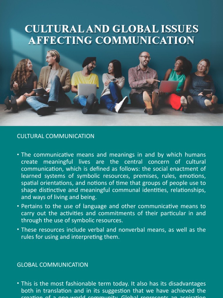 (Unit 1) Lesson 2 - Cultural and Global Issues Affecting Communication ...