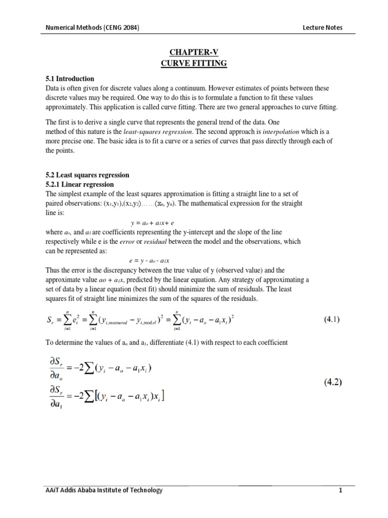 Chapter 5 Curve Fitting | PDF | Least Squares | Errors And Residuals