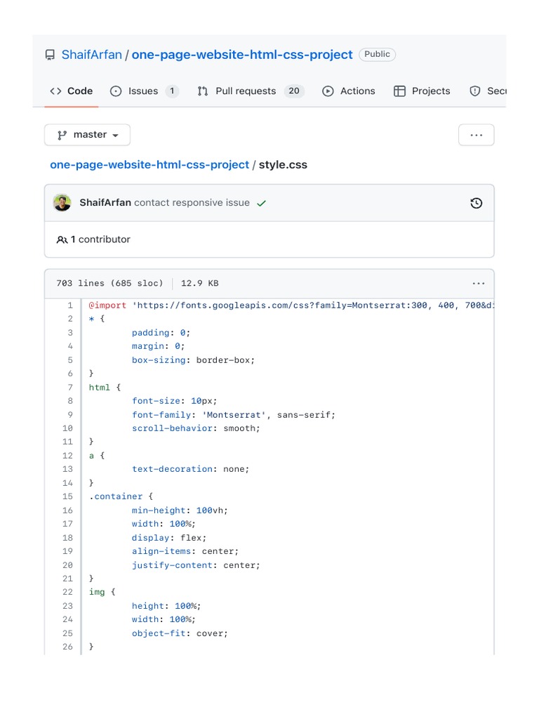 Responsive One-Page HTML/CSS Template | PDF | Text | Written Communication