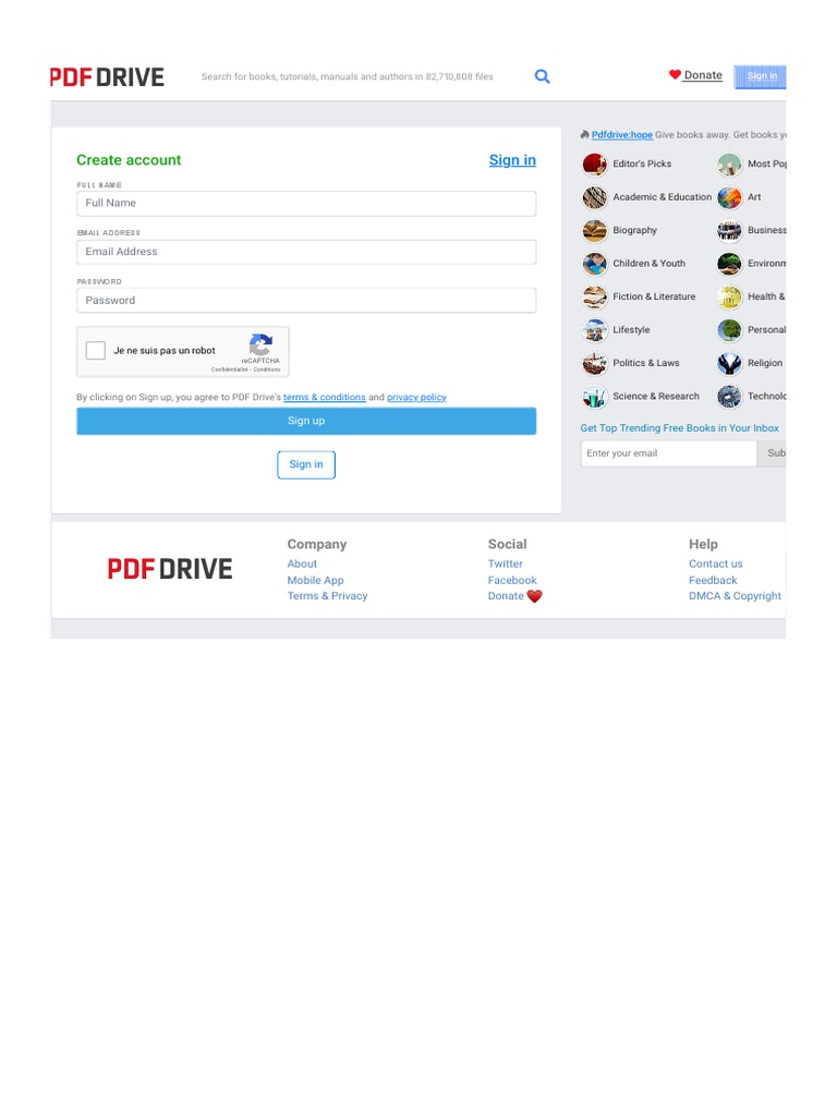 Create Account - PDF Drive | PDF | World Wide Web | Internet & Web