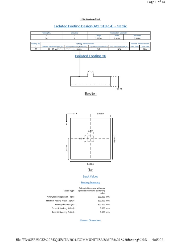 Isolated Footing Design Calculations | PDF | Civil Engineering ...