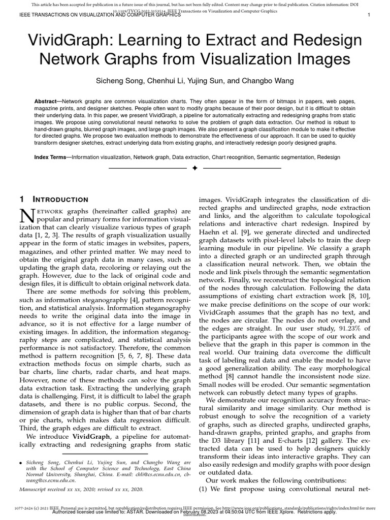 VividGraph Learning To Extract and Redesign Network Graphs From Visualization Images | PDF ...
