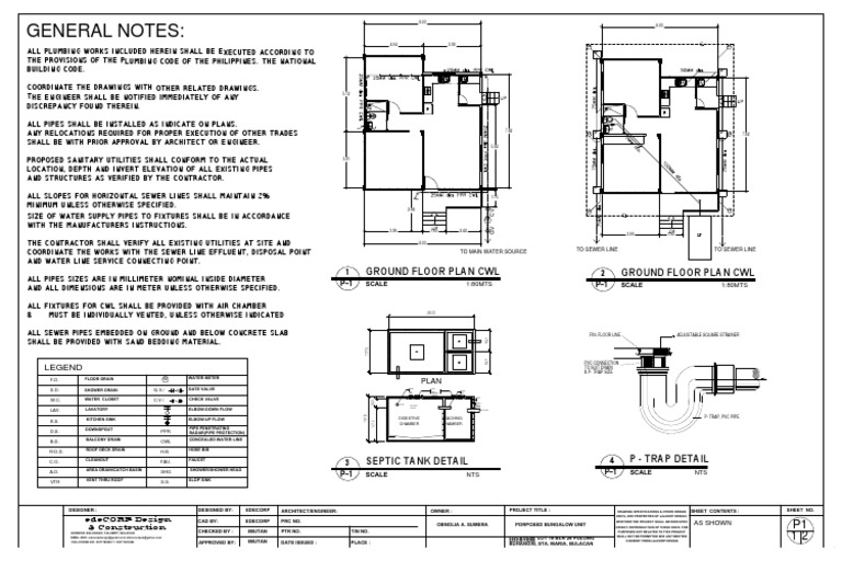 General Notes:: Ground Floor Plan CWL Ground Floor Plan CWL | PDF ...