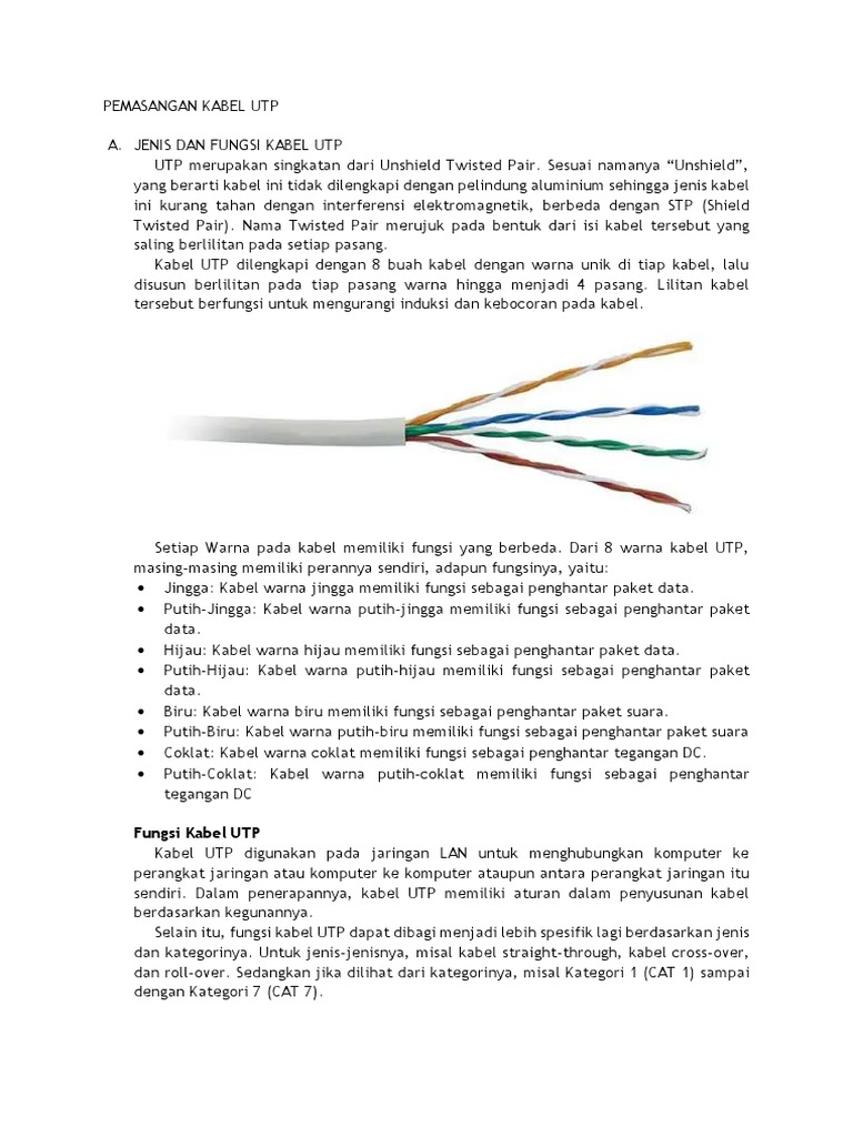Pemasangan Kabel UTP | PDF