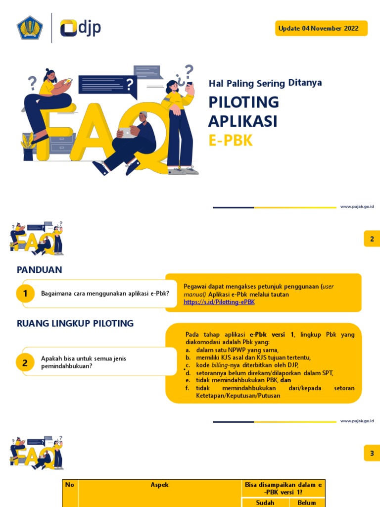 FAQ Aplikasi E-PBK Update 04 November 2022 | PDF
