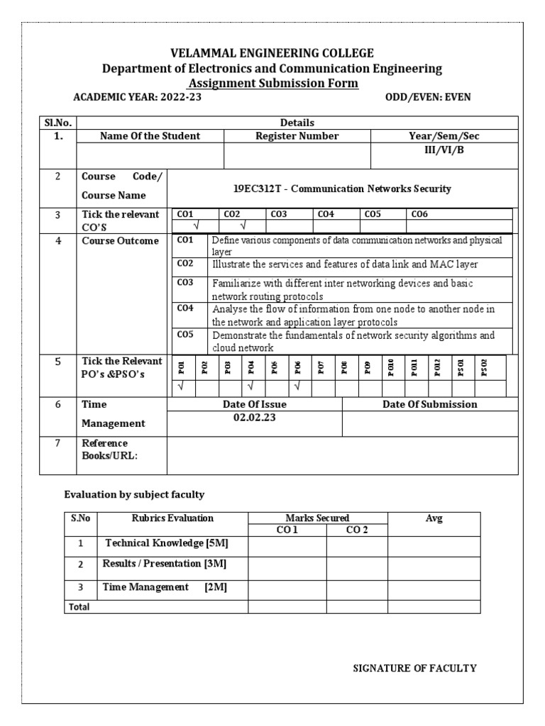 ASSIGNMENT RUBRICS FORMAT Front Page | PDF | Computer Network ...