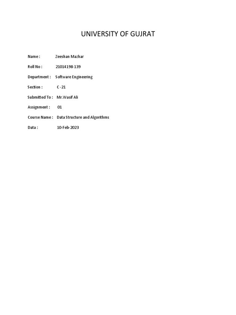 DSA Assignment | PDF