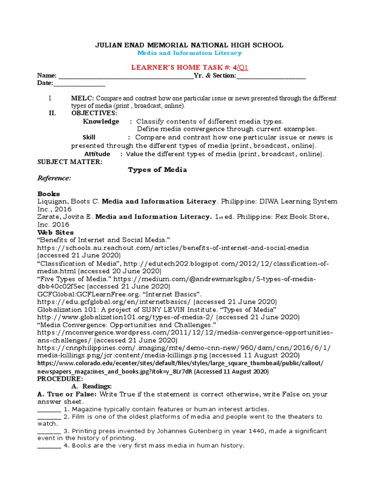 MIL12 WEEK 1 Comptency 5 | PDF | Mass Media | Media (Communication)