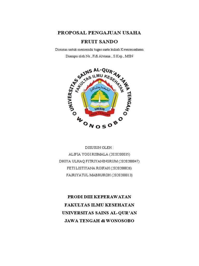 Proposal Usaha Fruit Sando | PDF