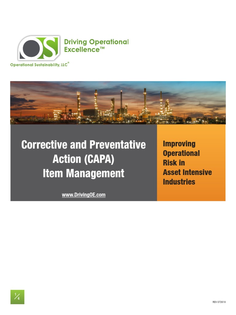 CAPA Whitepaper | PDF | Risk | Regulatory Compliance CAPA Whitepaper | PDF | Risk | Regulatory Compliance