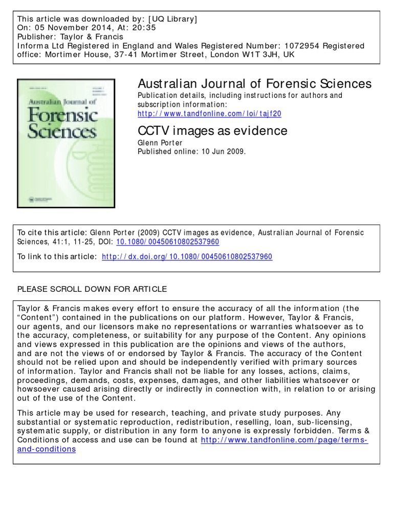 CCTV Images As Evidence - Porter (2009) | PDF | Codec | Data Compression