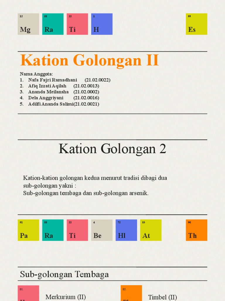 Kimia Analisis Kation 2 | PDF