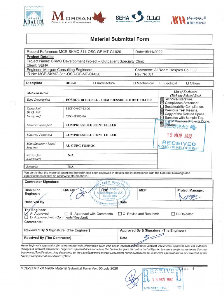 MT-CI-020 R01 - Compressible Joint Filler | PDF
