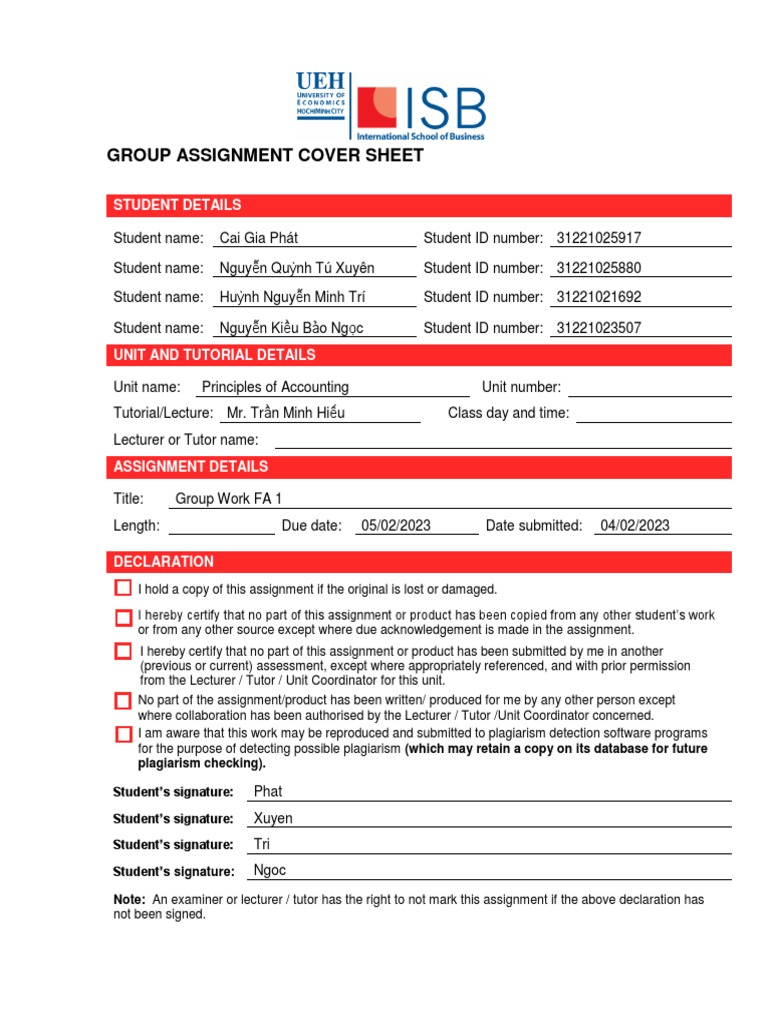 Group Work FA 1 - Group 7 | PDF | Equity (Finance) | Expense