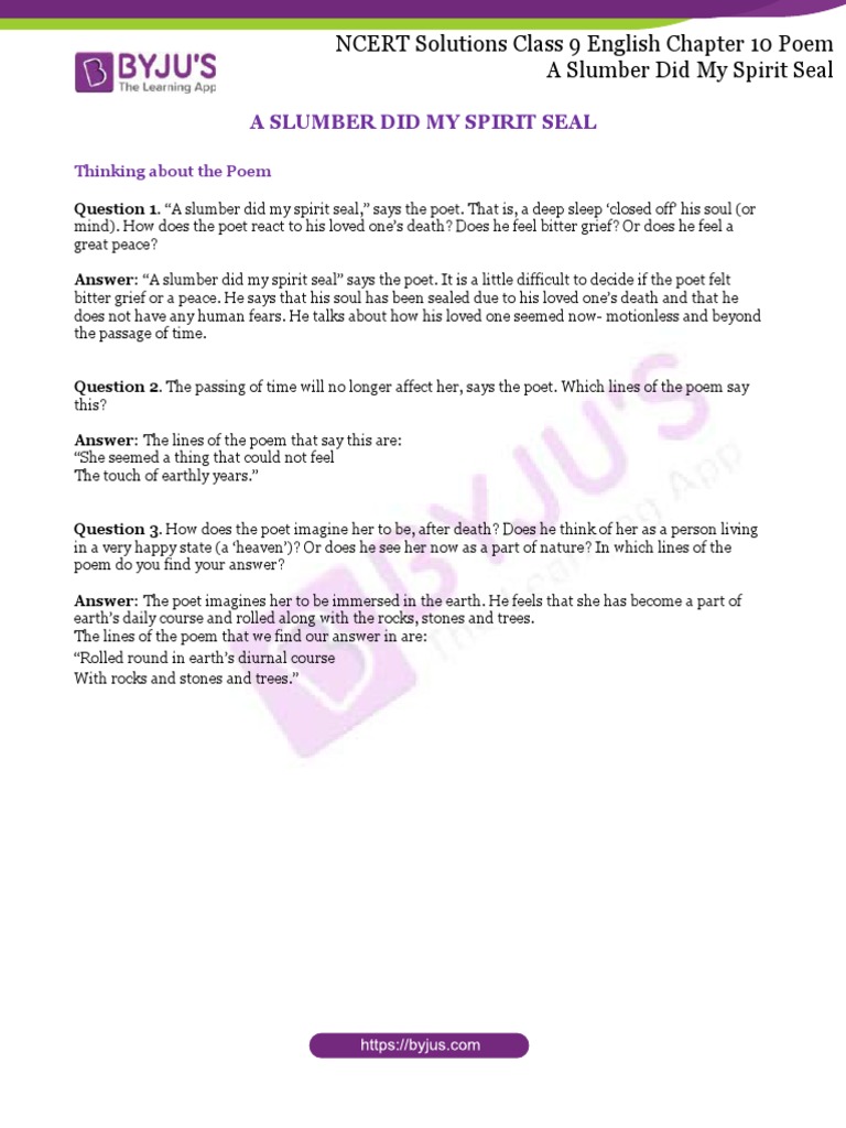 A Reflection on Death and Nature: An Analysis of the Poem 'A Slumber ...