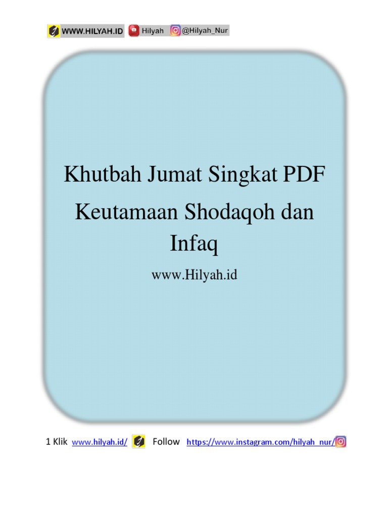 Khutbah Jumat Singkat PDF Keutamaan Shodaqoh Dan Infaq | PDF