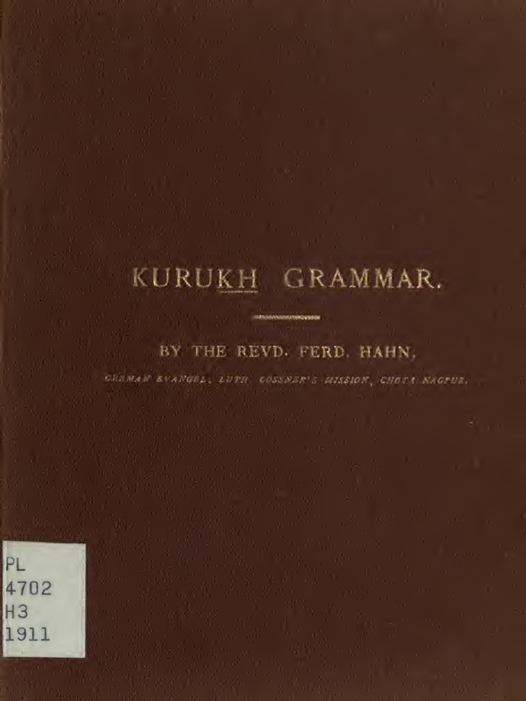 Kurukh Grammar and Linguistic Guide | PDF | Grammatical Tense ...
