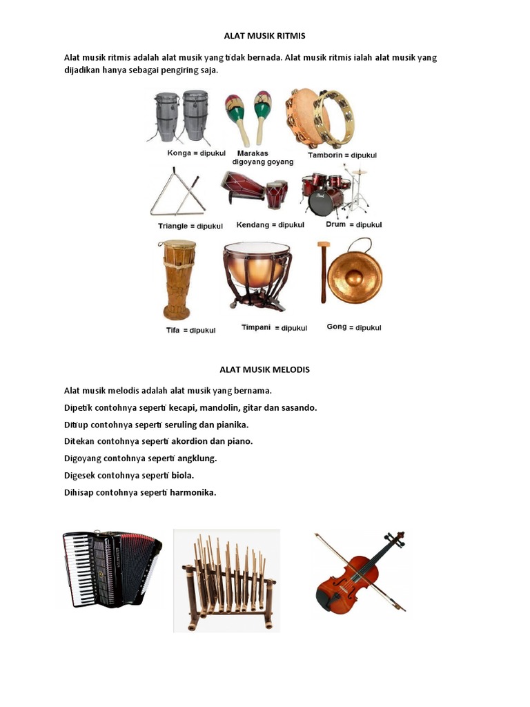 SBDP Kelas 3 Alat Musik Ritmis Dan Melodis | PDF