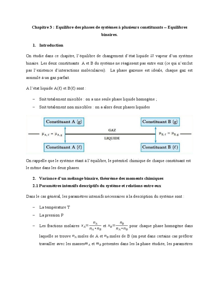 Chapitre 4 - Équilibre Physique | PDF | Diagramme de phase | Règle des phases