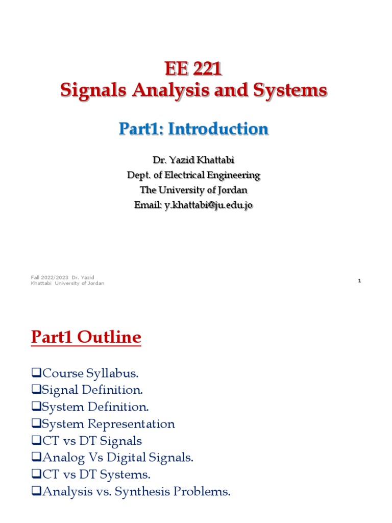 EE221 Part1 DrYazid | PDF | Electrical Engineering | Applied Mathematics