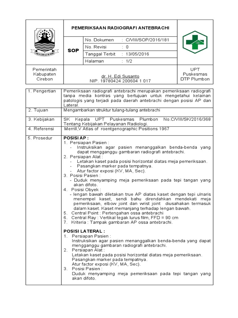 Pemeriksaan Radiografi Antebrachi | PDF