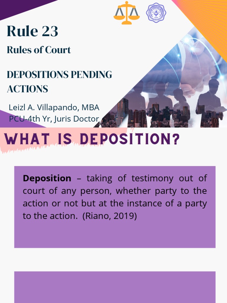 Depositions in Court Actions | PDF | Deposition (Law) | Consul ...