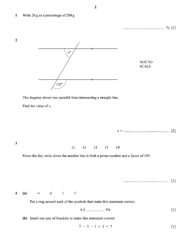 Maths Past Papers | PDF